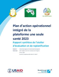 Plan d’action opérationnel intégré de la plateforme une seule santé ...