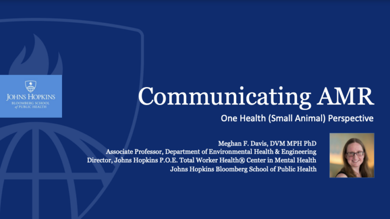 Communicating AMR: One Health (small animal perspective) - The Compass for SBC